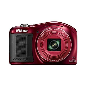 Nikon COOLPIX L620 18.1 MP CMOS Digital Camera with 14x Zoom Lens and Full 1080p HD Video (Red) (Discontinued by Manufacturer)