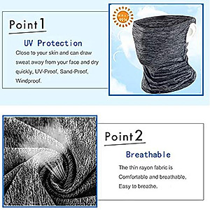 YAN XUAN 1PCS Ear Loops Neck Gaiter Balaclava Bandana Headwear,Ice Silk Cooling Face Scarf for Dust Outdoors Black