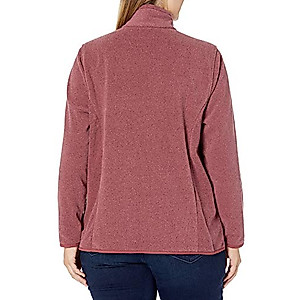 Amazon Essentials Women's Classic-Fit Full-Zip Polar Soft Fleece Jacket (Available in Plus Size), Burgundy Heather, Medium