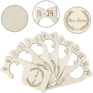 LKYUYV Premium Wood Baby Closet Dividers,Baby Clothes Organizers Home Nursery Decor,from Newborn to 24 Month,Baby Closet Organizers,Nursery Decor,Baby Clothes Organizers（7 Pieces）