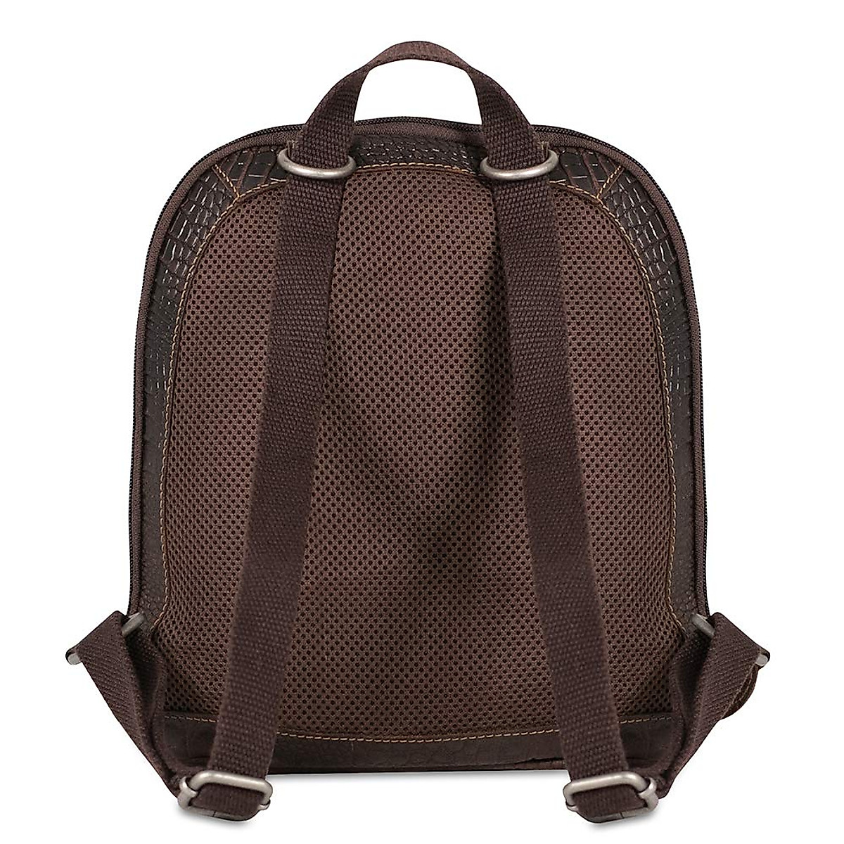 Jack Georges Hornback Croco Small Convertible Backpack/Crossbody #HB133 (Brown)