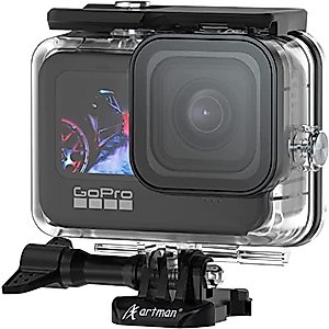 Artman Waterproof Case for GoPro Hero 11/10/9 Black, 60M/196FT Underwater Protective Diving Case with Bracket Mount Accessories +12 Anti-Fog Inserts Fully Compatible with GoPro Hero 11/10/9 Black