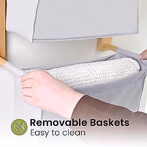 Wall Hanging Basket for Organizing, Hanging Wall Baskets for Storage, Wall Basket for Bathroom, Bedroom, Kid Playroom, Hanging Fruit Basket for Kitchen, Woven Fabric Wall Basket, Knitting Basket /LGray