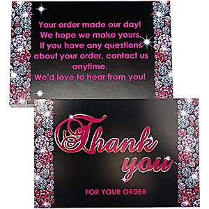 RXBC2011 Thank You for Your Purchase Cards Diamond, Package Insert for online Jewelry business Pack of 100