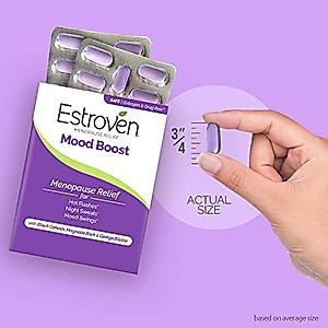 Estroven Mood Boost For Menopause Relief - 30 Ct. - Clinically Proven Ingredients That Help Manage Mood Swings, Night Sweats & Hot Flash Relief - Drug-Free and Gluten-Free
