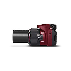 Minolta Pro Shot 20 Mega Pixel HD Digital Camera with 67x Optical Zoom, Full 1080p HD Video & 16GB SD Card (Red)