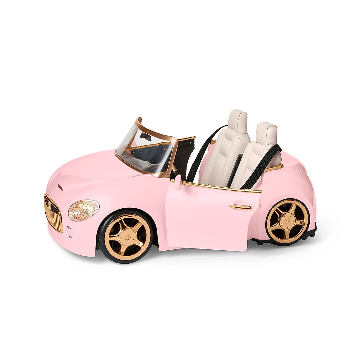 American Girl Truly Me 18-inch Doll Pink Remote-Control Sports Car Playset with Working Doors & Headlights, For Ages 6+
