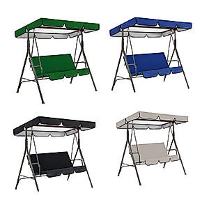 Swing Chair Canopy Replacement, Waterproof Dustproof UV Block Outdoor Swing Canopy Replacement and Cushion Cover, Canopy Top Cover and Chair Seat Cover for Swing Patio Garden