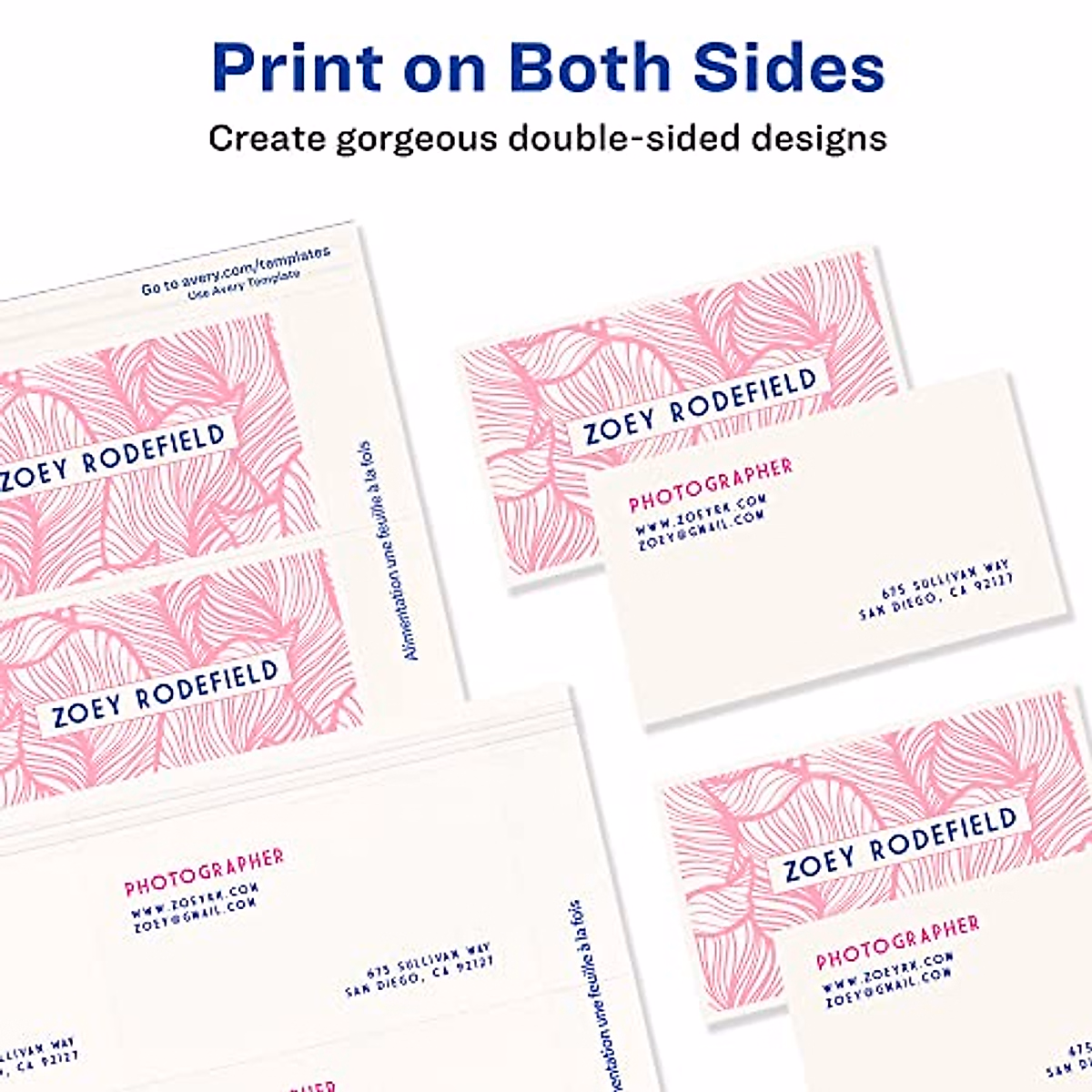 Avery Clean Edge Printable Business Cards with Sure Feed Technology, 2" x 3.5", White, 200 Blank Cards for Laser Printers (5871)