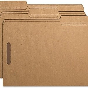 Smead Fastener File Folder, 2 Fasteners, Reinforced 1/3-Cut Tab, Letter Size, Kraft, 50 per Box (14837)