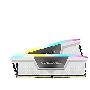 CORSAIR VENGEANCE RGB DDR5 RAM 32GB (2x16GB) 6000MHz CL36-36-36-76 1.35V Intel XMP Desktop Computer Memory - White (CMH32GX5M2D6000C36W)