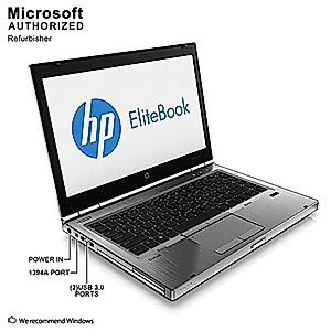 HP Elitebook 8470p Laptop webcam optional - Core i5 2.5ghz - 8GB DDR3 - 500GB HDD - DVD - Windows 10 home - (Renewed)