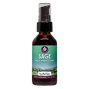 WishGarden Herbs Sage Milk Reduction - Natural Herbal Lactation Supplement for Breastfeeding Weaning, Supports a Mother's Slower Production of Breast Milk, Stop Breastfeeding and Baby Led Weaning, 2oz