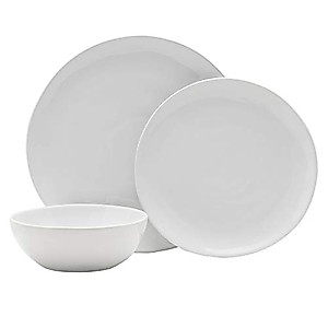 Everyday White by Fitz and Floyd Organic 12 Piece Dinnerware Set, Service for 4