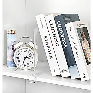 HBlife 6 Pack Clear Shelf Dividers, Vertical Purse Organizer for Closet Perfect for Sweater, Shirts, Handbags in Bedroom and Kitchen, Adjustable Acrylic Bookshelf for Organization