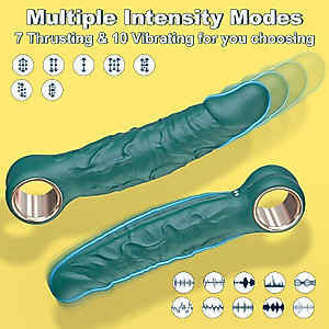 Thrusting Dildo Vibrator Sex Toys - Adult Toys Realistic G Spot Anal Vagina Thick Large Silicone Dildos Sex Stimulator with 7 Thrustion & 10 Vibration Modes, Adult Sex Toys & Games for Women Couples