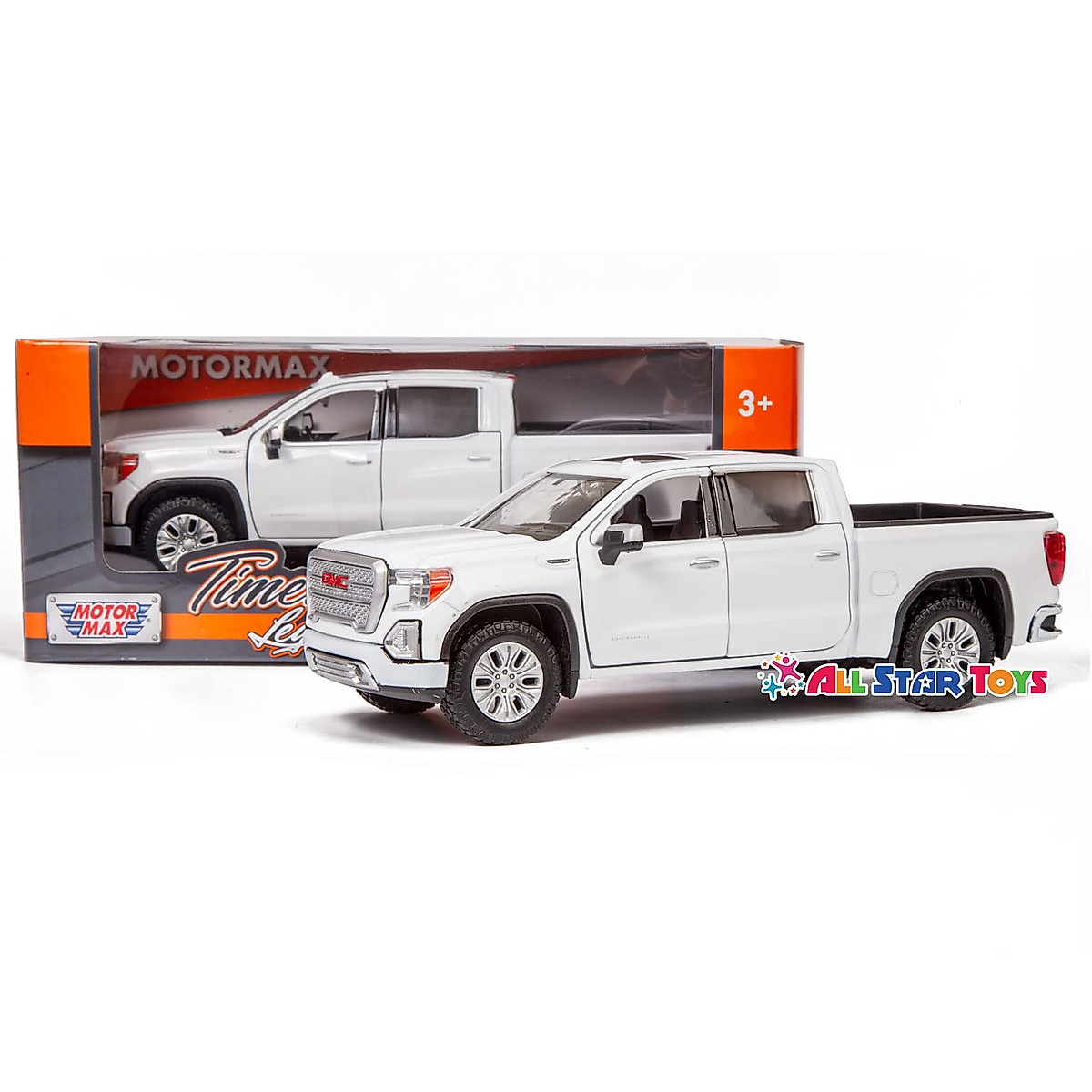 Showcasts 2019 GMC Sierra 1500 Denali Crew Cab Pickup Truck, White 79361/2D - 1/27 Scale Diecast Model Toy Car