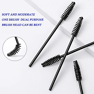 GUMIKE 100 Pcs Disposable Eyelash Mascara Brushes for Eye Lashes Extension Eyebrow and Makeup (Black)