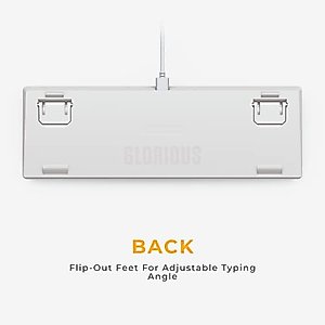 Glorious Gaming GMMK 2-65 Percent Keyboard - White Custom Layout - Compact Low-Profile - Hotswap w/Cherry Mx Style Switches - Incl. Double Shot Keycaps & Linear Switches