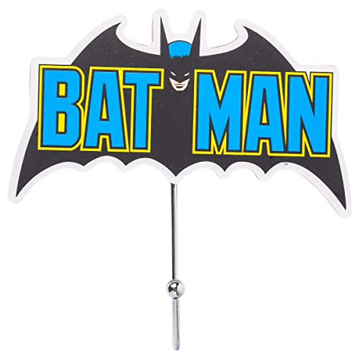 Silver Buffalo Batman Icons 3pc Die Cut Wall Hook Set, 14 x 7 Inches