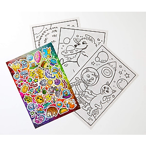 Crayola Uni-Creatures & Cosmic Cats Coloring Book Set - 2 Pack (96pgs), Animal Sticker Sheet, Metallic Crayons & Glitter Crayons