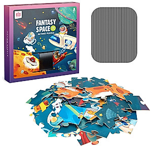 Floor Puzzles for Kids Giant Floor Puzzles Big Pieces Planet Puzzles 56 PCS Creative Moiré Fringes Jumbo Floor Puzzles Preschool Learning Educational Toys for Boys Girls (Fantasy Space)