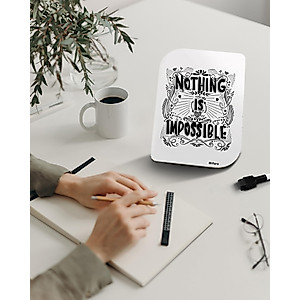 Mifuro 12 x 8 Inches Glass Desktop Whiteboard, Small Dry Erase White Board with Storage Unit, Computer Keyboard Stand, Desk Organizers for Office, Home and School Accessories Supplies (White)…