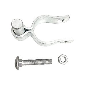 2 Pack Chain Link Fence Gate Post Hinge - Use for Outside Diameter Post/Pipe - Galvanized Chain Link Post Gate Hinge - Nut/Bolt Included (1-7/8 Inch)