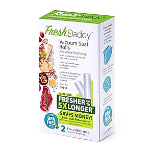 Presto 09510 FreshDaddy Vacuum Seal Rolls for Custom-Length Bags