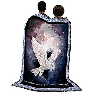 Pure Country Weavers The Holy Spirit Descended on Him Blanket by Stephen Sawyer - Scriptures - Luke 3:22 - Religious Gift Tapestry Throw Woven from Cotton - Made in The USA (72x54)