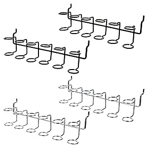 Housoutil 4Pack Pegboard Screwdriver Holders, Six- Tool Multi- Tool Organizer Racks, Stainless Steel Peg Board Tool Utility Hooks for Your Workbench, Garage, Tool Shed, or Craft Room (Black& Silver)