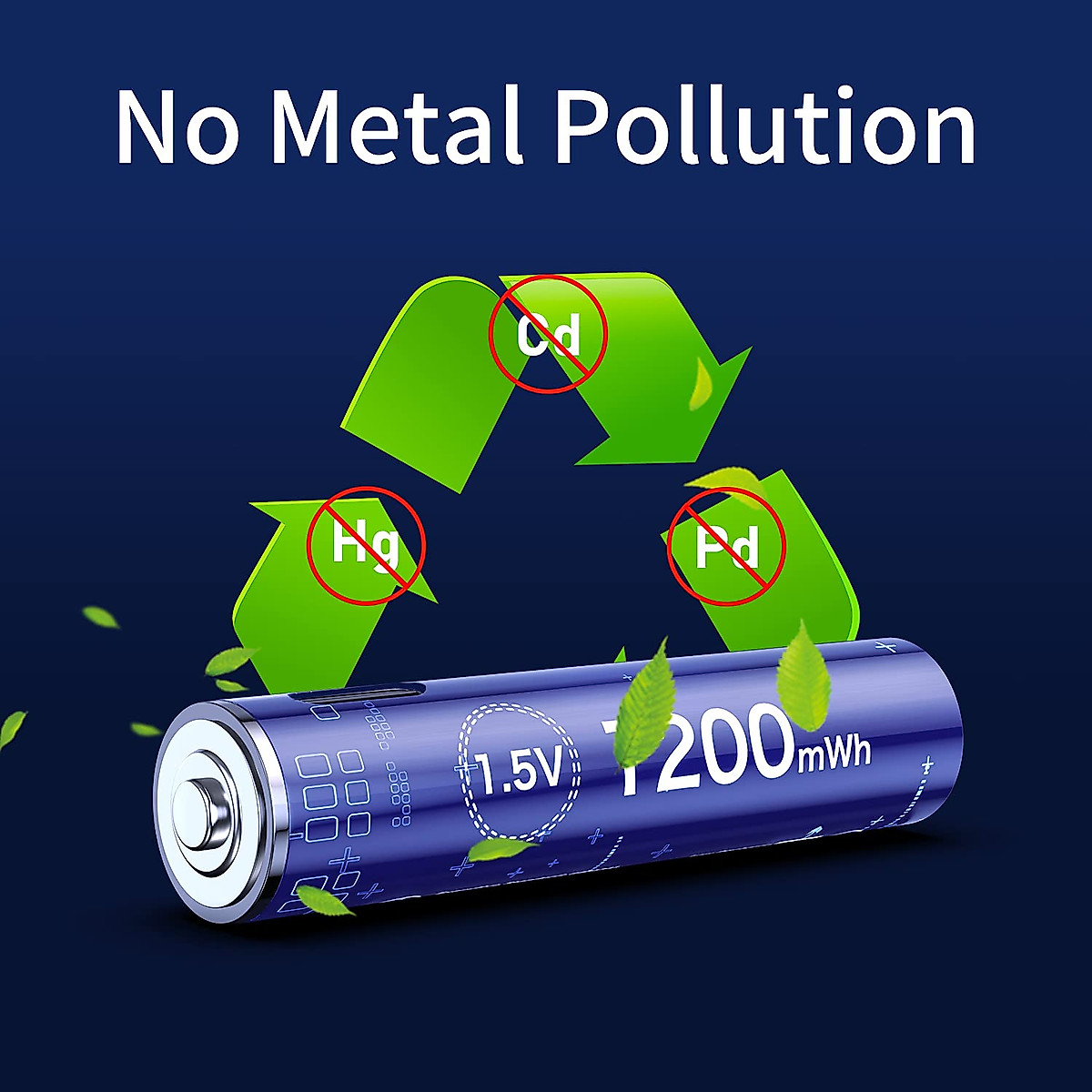 Deleepow Rechargeable AAA Batteries USB Port 1200mWh AAA Lithium Rechargeable Batteries 1500 Cycle with USB Cable 4-Pack