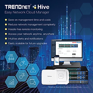 TRENDnet 10-Port Gigabit Web Smart PoE+ Switch, 8 x Gigabit PoE+ Ports, 2 x SFP Slots, Vlan, QoS, IPv6 Support, 20Gbps Switching Capacity, 75W PoE Power Budget, Lifetime Protection, Black, TPE-082WS