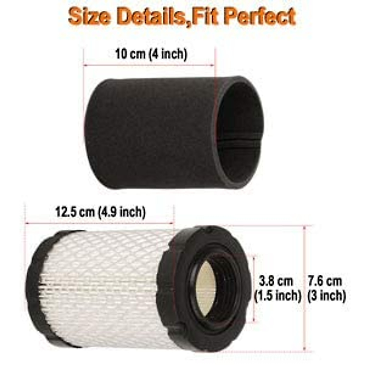 HIFROM Air Filter with Pre Filter Replacement for 796031 594201 591334 Pre Filter 797704 Replacement for John Deere MIU1303 GY21435 MIU13963 Lawn Mower Air Cleaner