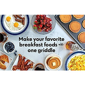 Nordic Ware Two Burner Griddle, 10.3 x 17.4 inches, Non-Stick