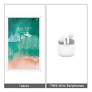 EBTOOLS 2 in 1 Tablet PC Set, 10.1 Inch Tablet for Android 11, 8 Core 4GB RAM 64GB ROM 5G WiFi Calling Tablet, 1920X1200 HD, 8MP 16MP Camera, 8800mAh, with Keyboard Headset Leather Mouse