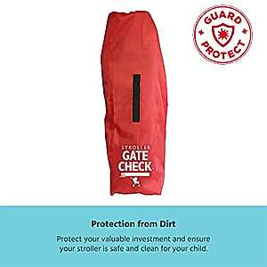 J.L. Childress Gate Check Bag for Single Umbrella Strollers - Stroller Bag for Airplane - Gate Check Bag for Umbrella Strollers - Stroller Travel Bag for Airplane - Red