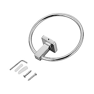 TAMUNI Bath Towel Rings， Stainless Steel Towel Ring Hanger Kitchen Round Towel Bar Hand Towel Holder Bathroom Wall Mounted Circle Rack Bath Accessories