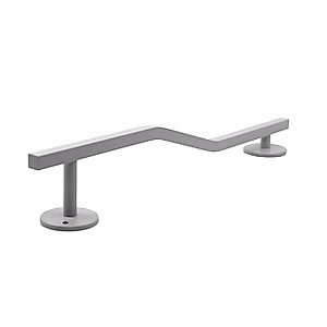 Teak Tuning Square, Bi-Level Fingerboard Rail, 12" - Custom Designed Premium Solid Steel, Matte Powder Coated Finish in Grey Mist - Superior Non-Slip Foam Feet