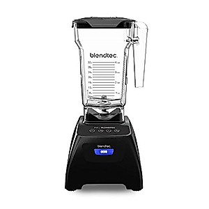Blendtec Classic Fit Blender with FourSide Jar (75 oz), 30-sec Pre-programmed cycle, High-Low Pulse, Professional-Grade Power, Black