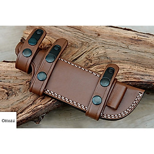 Ottoza TOP GRAIN Leather Knife Sheaths for Fixed Blade Knives, LEFT HAND Leather Knife Sheath for Belt, Leather Knife Holster Belt Knife Holder, Horizontal Knife Sheath for Belt No:9