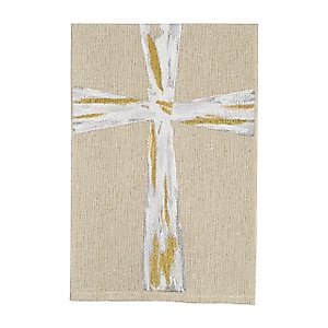 Mud Pie Faith Christmas Painted Towel, Cross, 21" x 14"