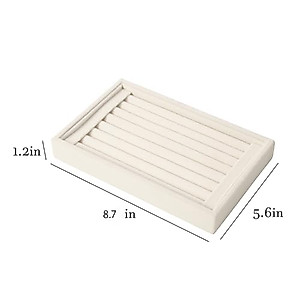 Pangkeep Ring Holder Display Tray Jewelry Organizer Stands for Selling Rings Earrings Show (Beige)