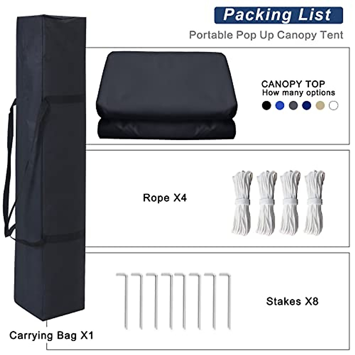 MASTERCANOPY 10x10 Pop-up Canopy Tent Outdoor Beach Canopy with 4 Foot Pockets(Black)