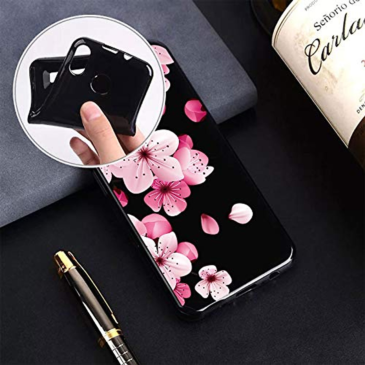 HHUAN Case for ZTE Blade A51 (6.52"), with 2 Tempered Glass Screen Protector Ultra-Thin Black Soft Silicone Anti-Drop Phone Cover, TPU Bumper Shell Case for ZTE Blade A51 - WM113