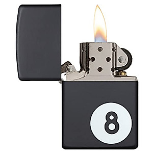 Zippo Eight Ball Pocket Lighter, Black Matte