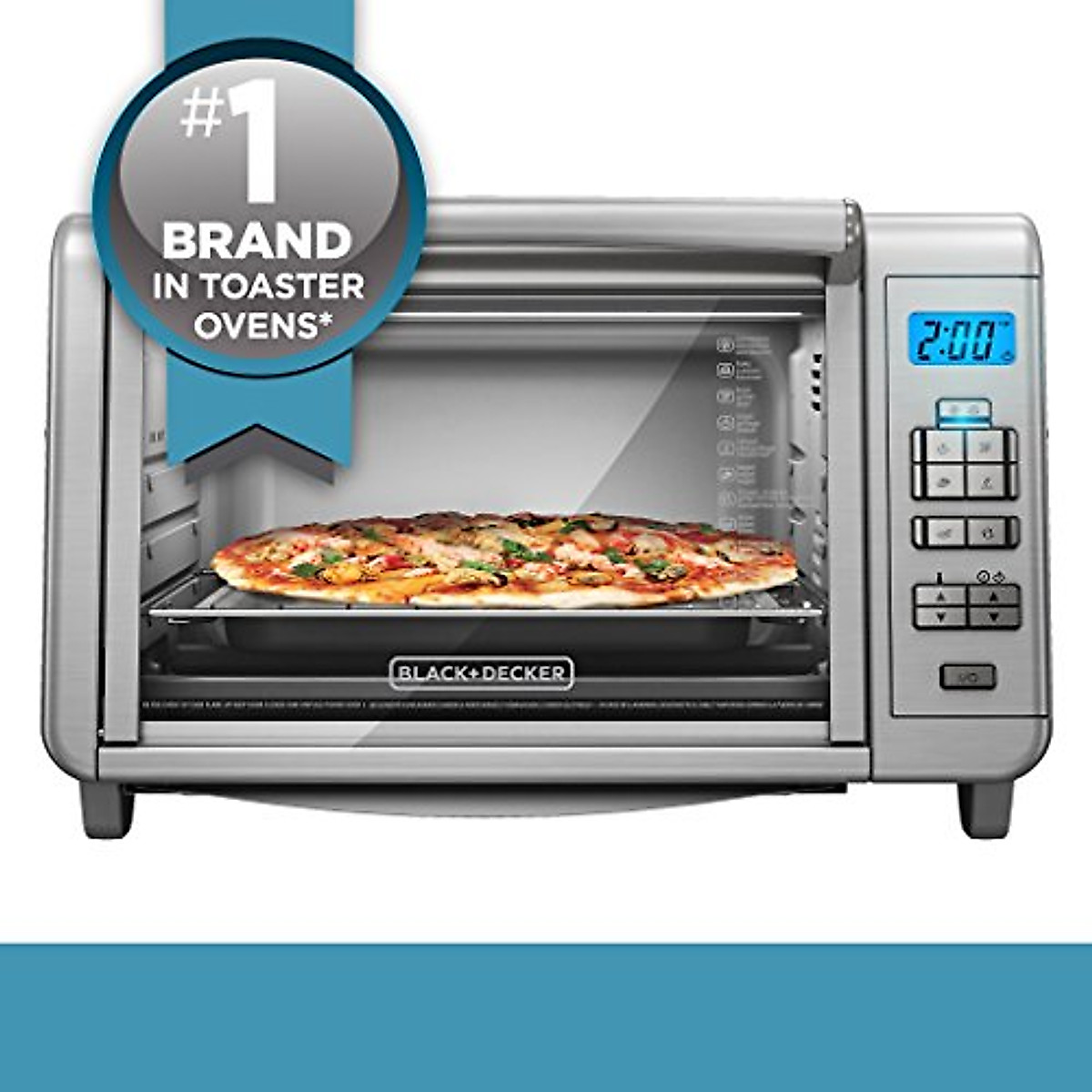 BLACK+DECKER 6-Slice Digital Convection Countertop Toaster Oven, Stainless Steel, TO3280SSD