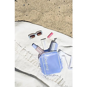 florence by mills Convertible Crossbody Cosmetic Bag, Clear Puple,Removable Adjustable Strap