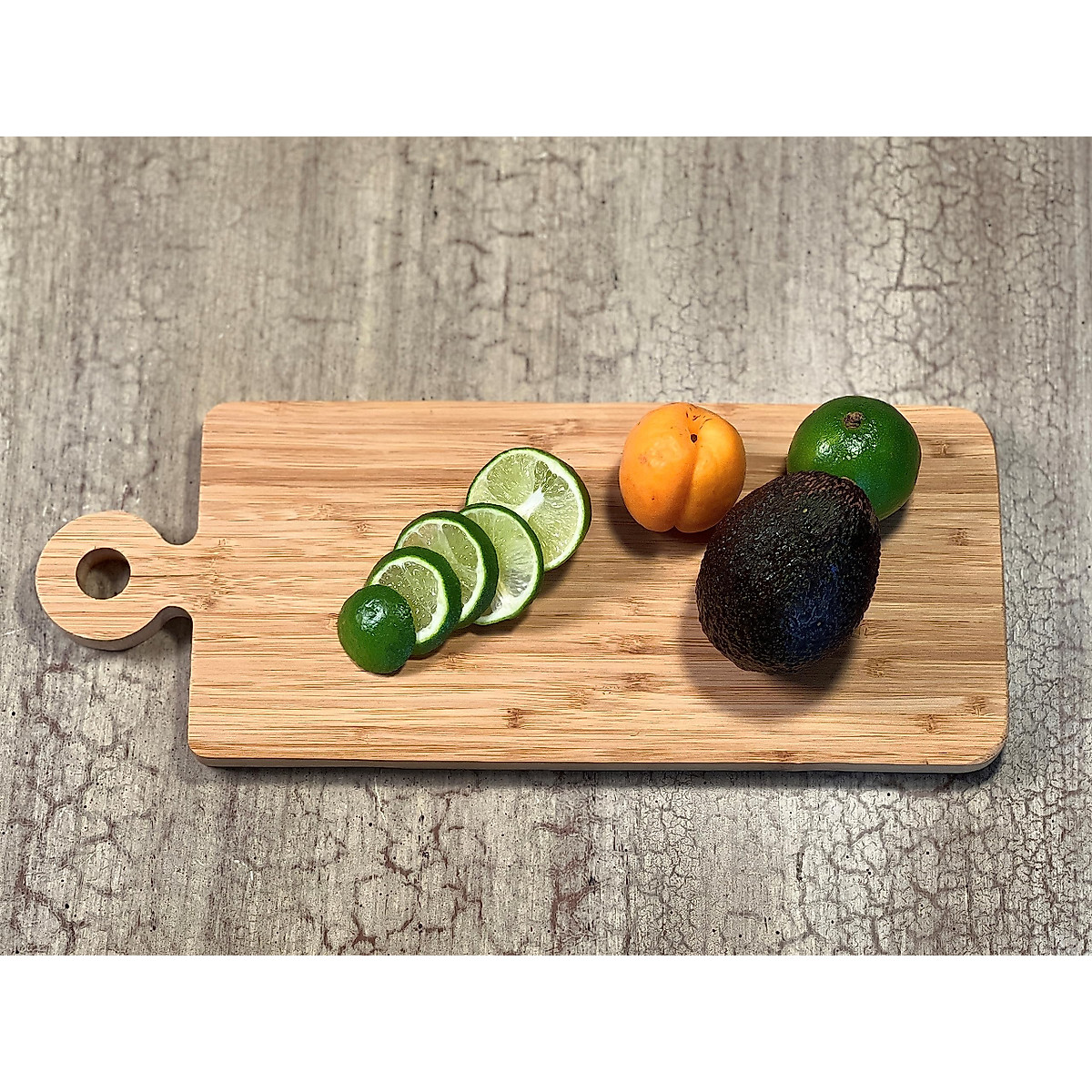 Simply Bamboo Natural Brown Organic Edge-Grain bamboo wood Paddle Server/Cutting Board, 16”X6”X.750”