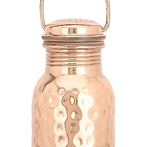 Shakti Warrior Hammered Tamba Copper Bottle - Pure Copper Water Bottle, Food Grade Silicone Seal, Leak Proof (30oz)